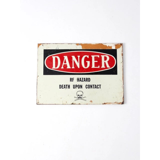 Vintage Metal Danger Sign | Chairish