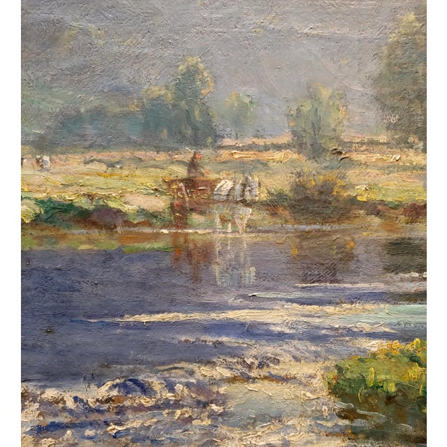 Bertram Pressman -Countryside in a River Landscape -Oil Painting 1918 ...