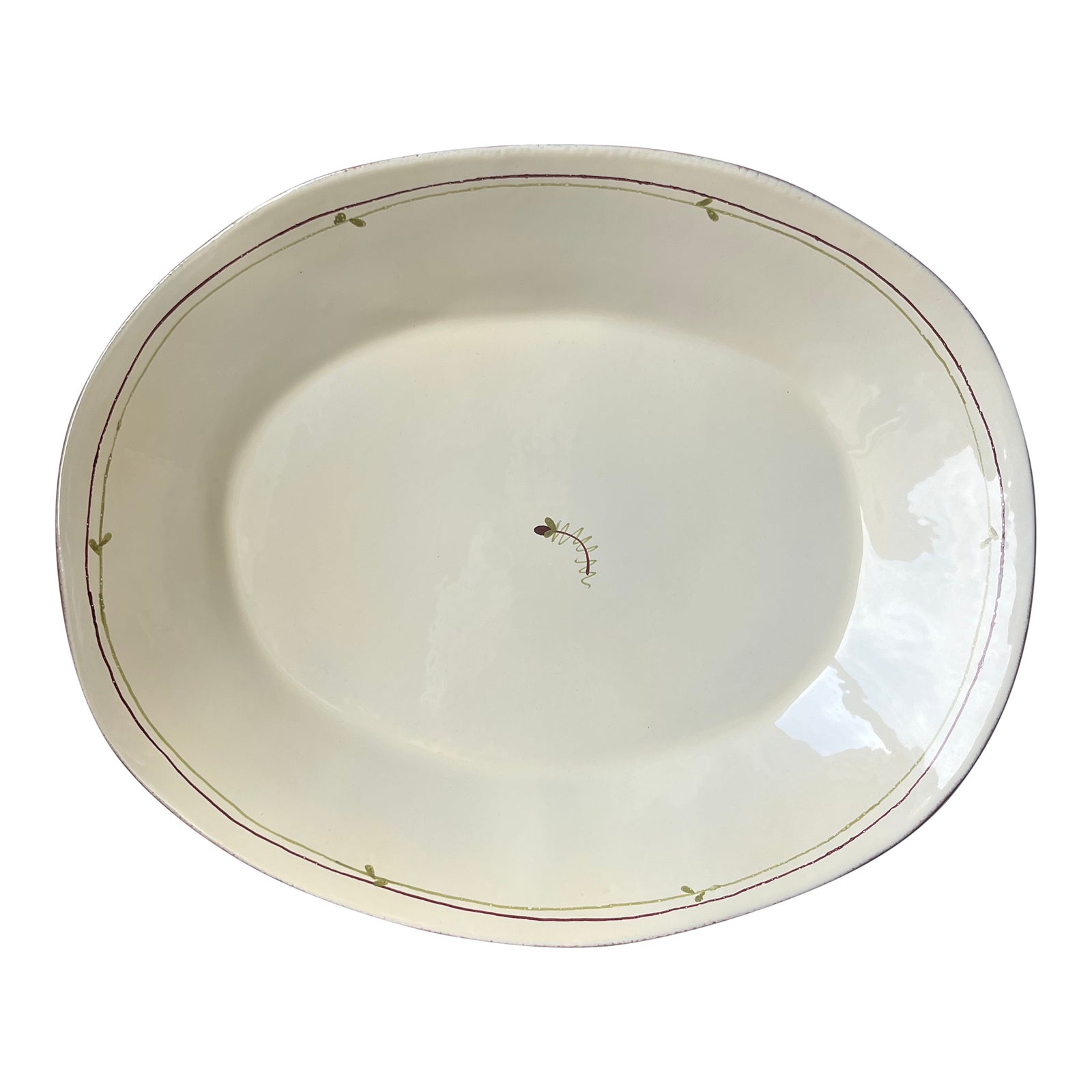 Late 20th Century Vietri Fiori Di Bosco Oval Serving Platter | Chairish
