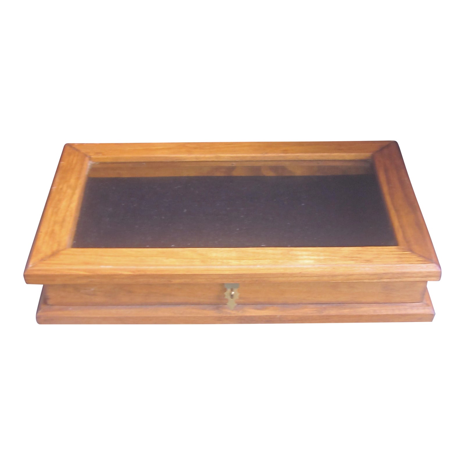 Vintage Tabletop Glass and Oak Vitrine Box | Chairish