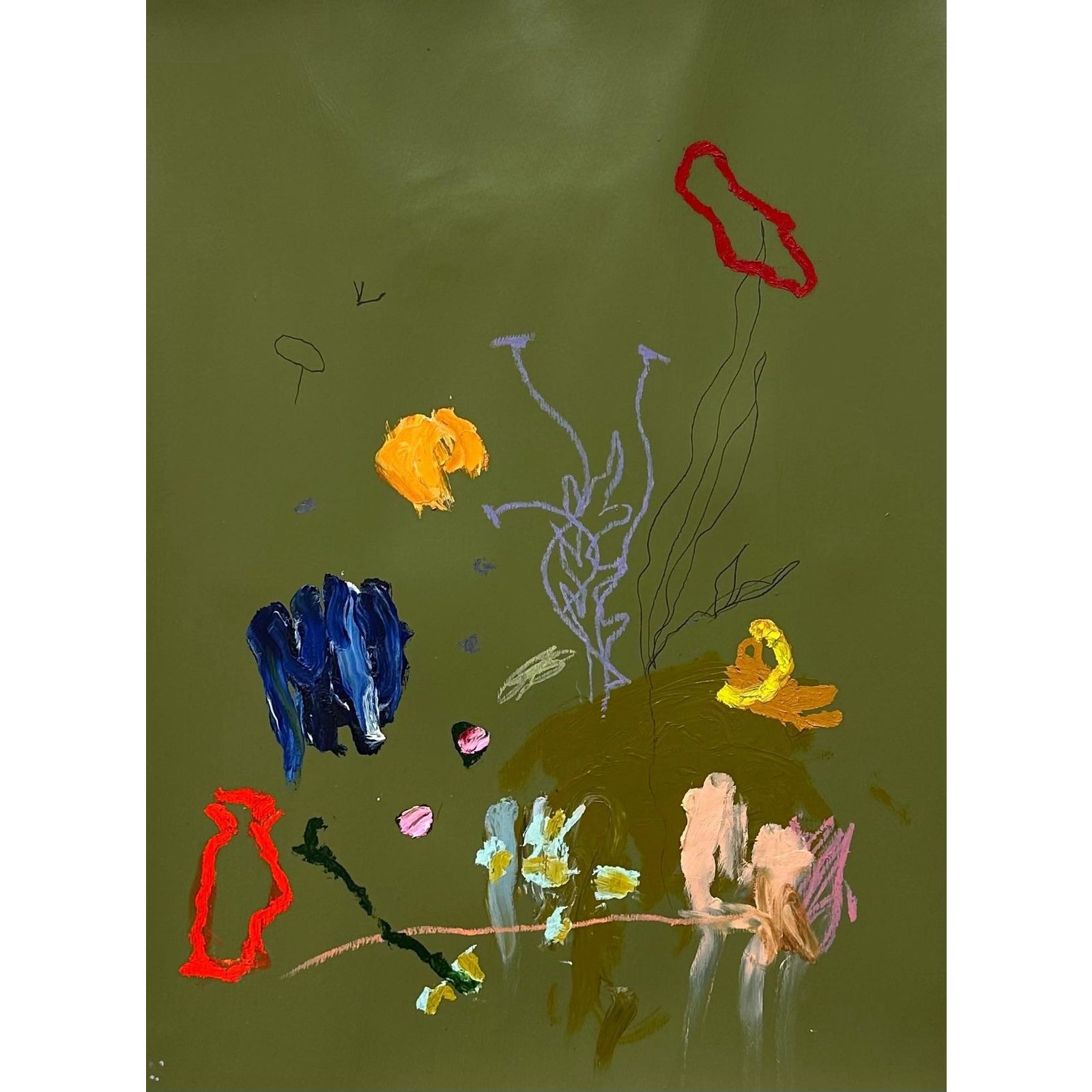 Ak Hardeman - Original Abstract Painting on Paper - Pickles and ...