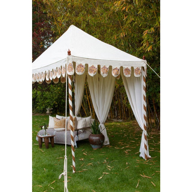 Large Marigold Blockprint Indian Canopy Tent | Chairish