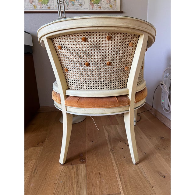 1970 Gold Velvet Rococo Tub Chair | Chairish