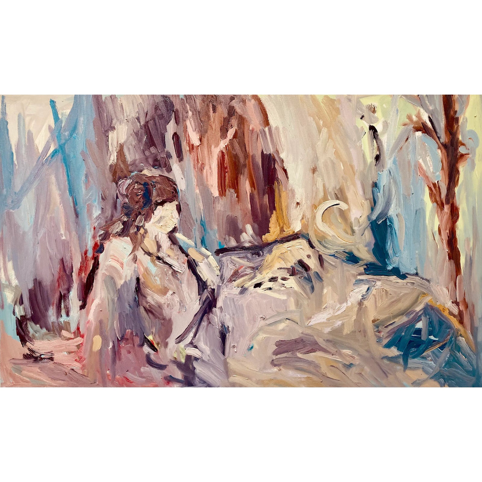 Francesca Owen "The Reader" Abstract Expressionist Figurative Oil ...