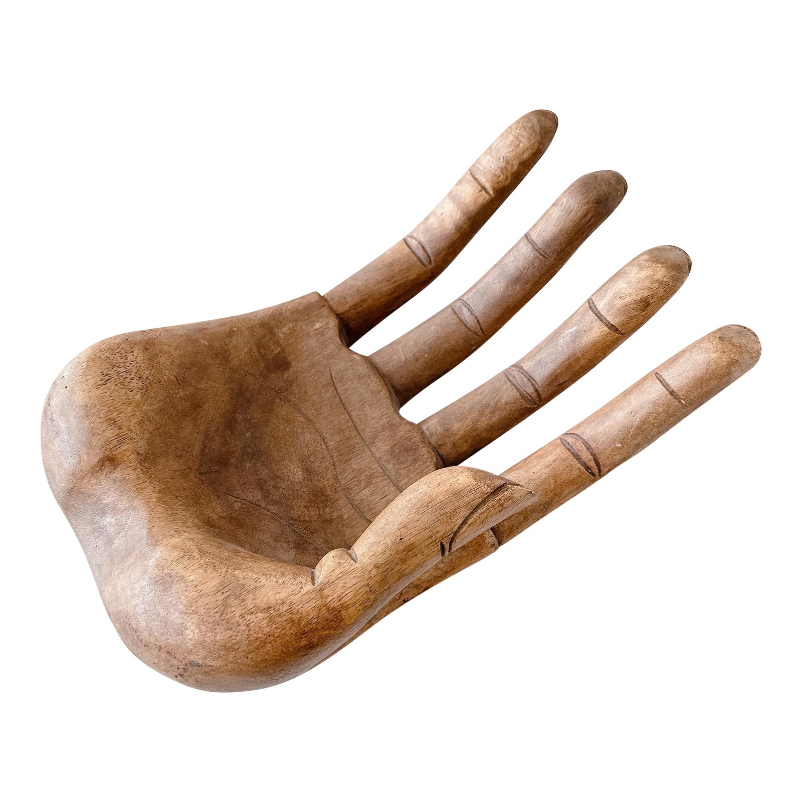 Vintage Rare Extra Large Solid Wood Hand Sculpture Art | Chairish