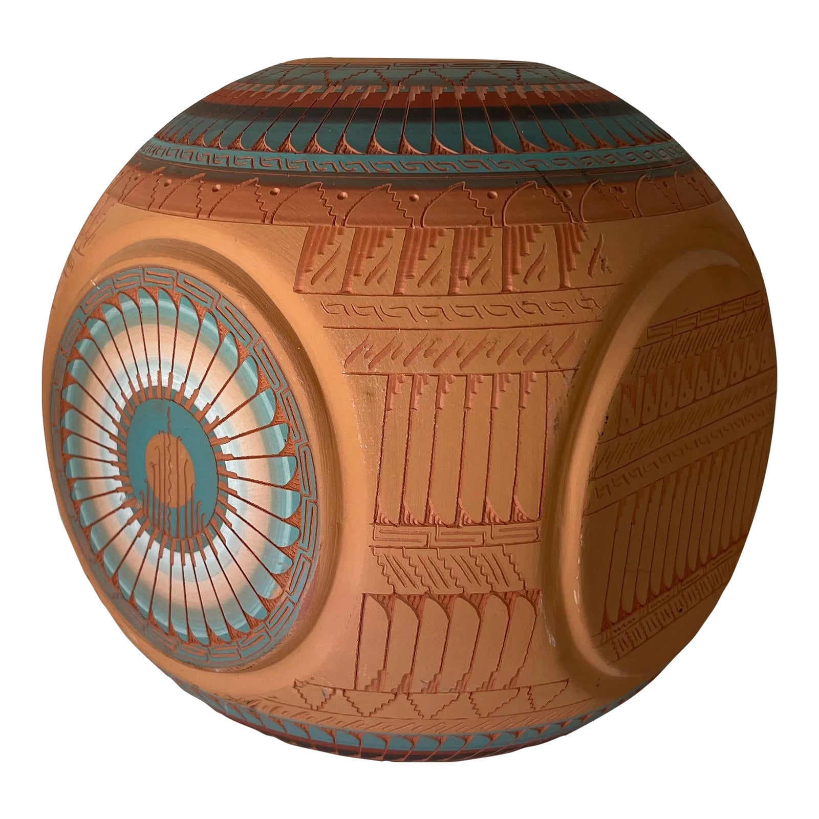 1990's Dennison Billy Narcio Native American Navajo Art Pottery Vase ...