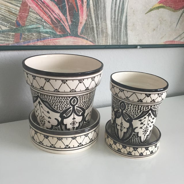 Modern Black Safi Ceramic Planter | Chairish