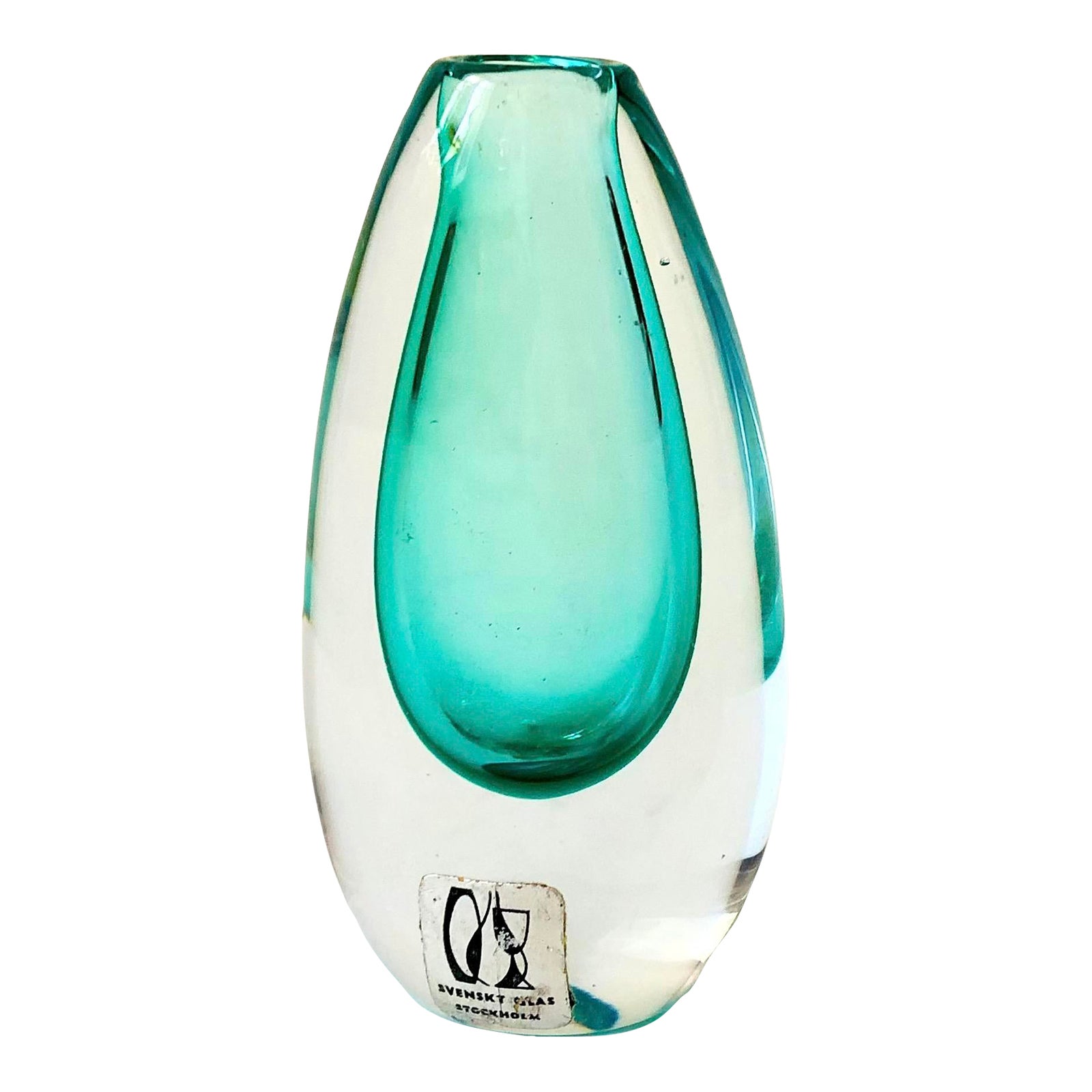 Petite Swedish Art Glass Bud Vase - Svenskt Glas Stockholm | Chairish