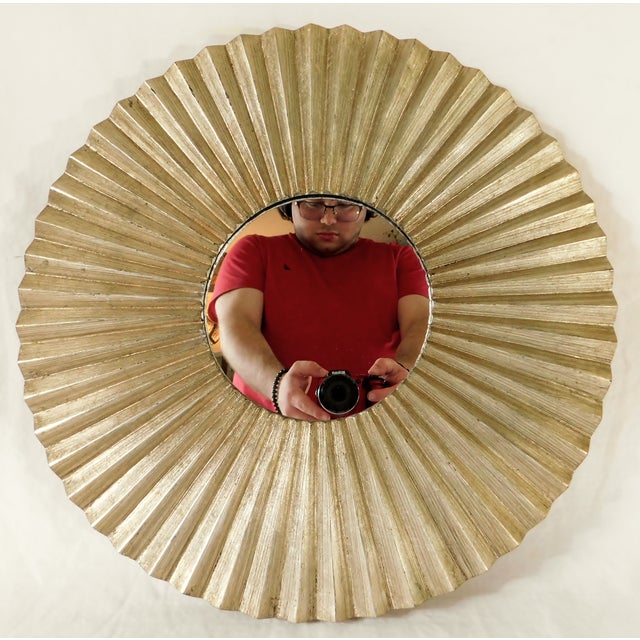 Pair Contemporary Imax California Gold Wood Sunburst Hanging Wall ...