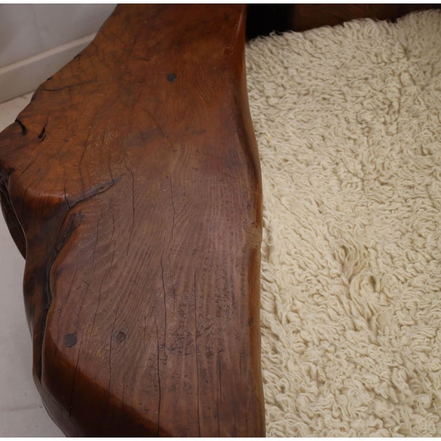 Late 1900s Redwood Burl Chair With Sherpa Seat in Manner of Daryl ...