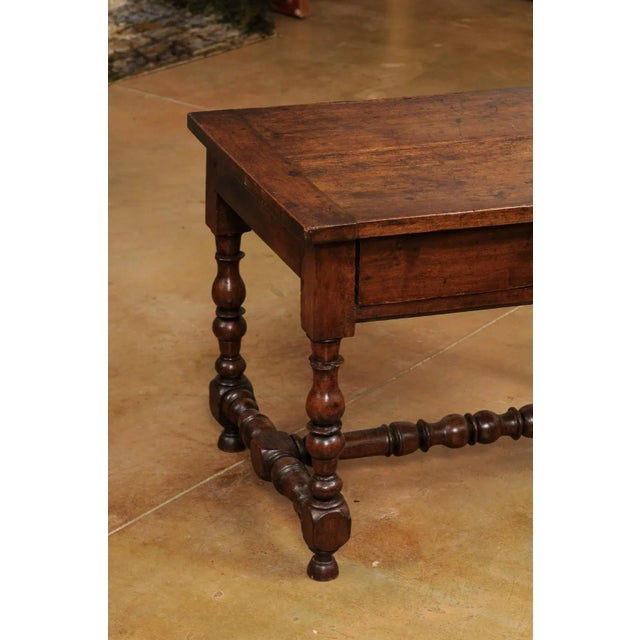French Louis XIII Period 1630s Walnut Low Side Table with Turned Baluster Legs | Chairish