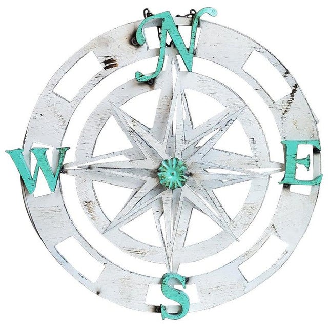 Three Dimensional Wall Hanging Compass With Rotating Star | Chairish