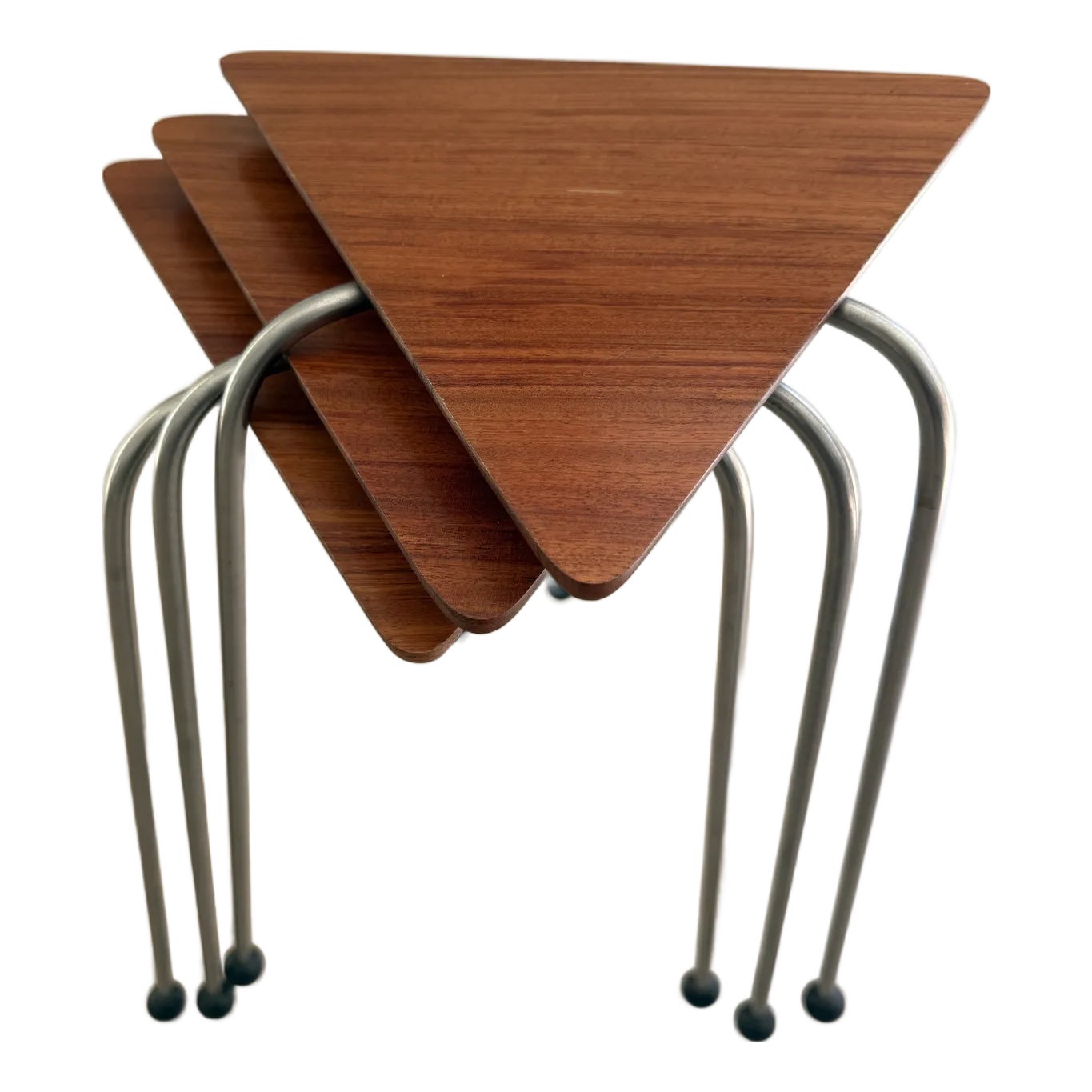 Stacking Tables Postmodern 1990s Maple Metal Legs “Triped” Memphis ...