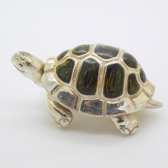 Vintage Italian Handmade Sterling Silver 925 Enameled Turtle Figurine ...
