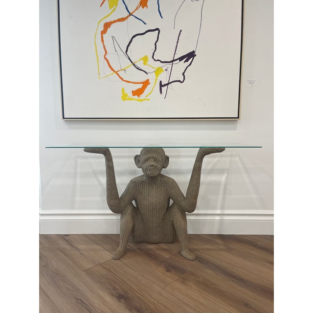 1980s Vintage Sculptural Monkey Console Table | Chairish