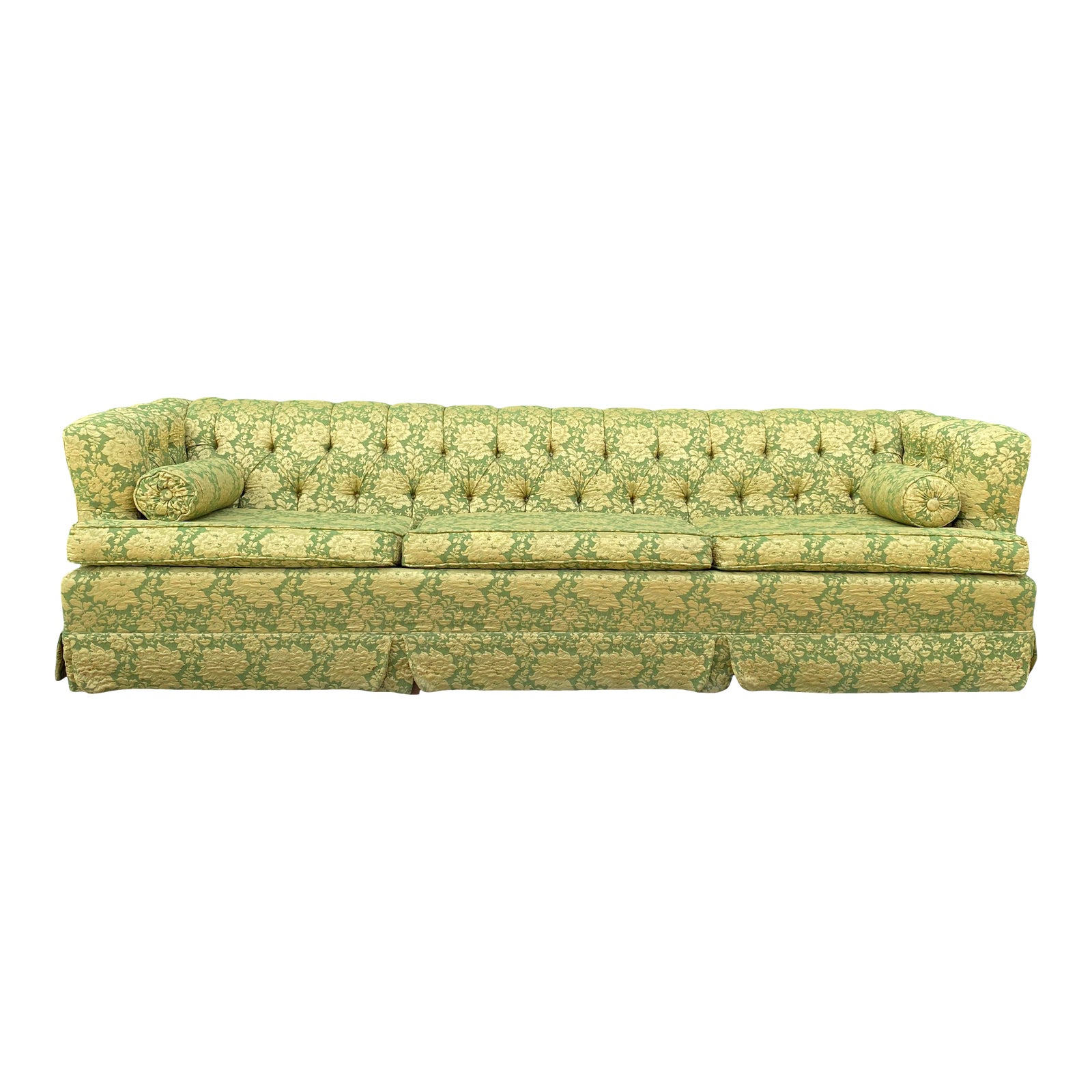 Green Brocade Sofa | Baci Living Room