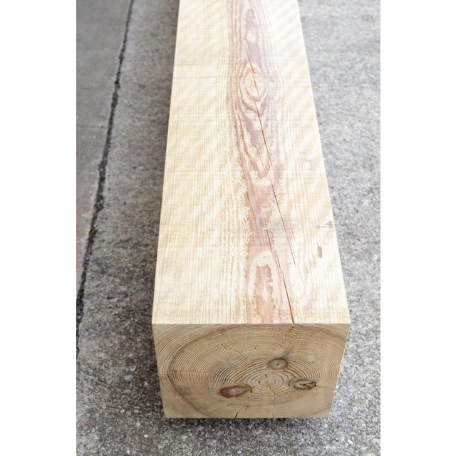 Reclaimed Wood Beam Bench 4' Long Natural Pine | Chairish