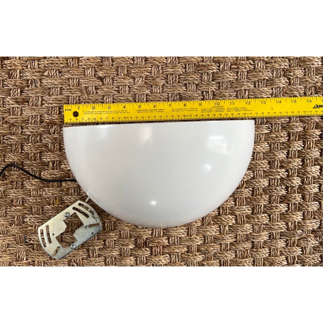 1960s Lightolier White Steel Half Circles Sconces, Signed With Paper ...