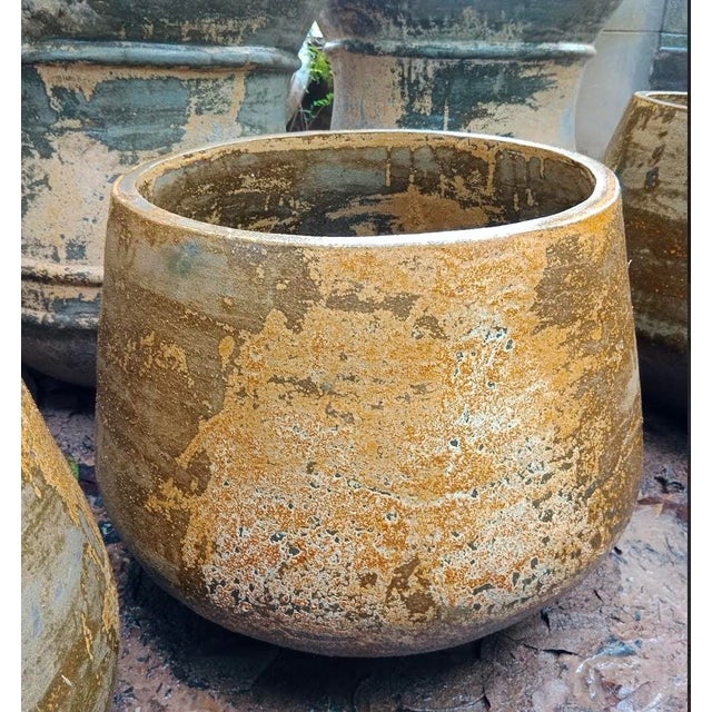 Durga Yellow Earth Ware Pot Planter | Chairish