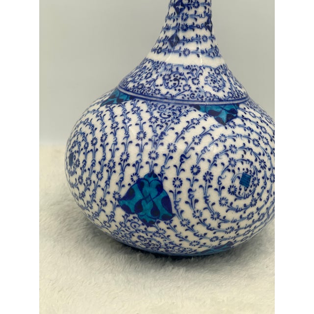 1960s Blue Handmade Turkish Decor Vase | Chairish