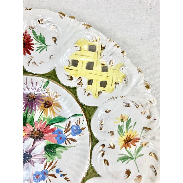 Vintage Italian Floral Decorative Plate | Chairish