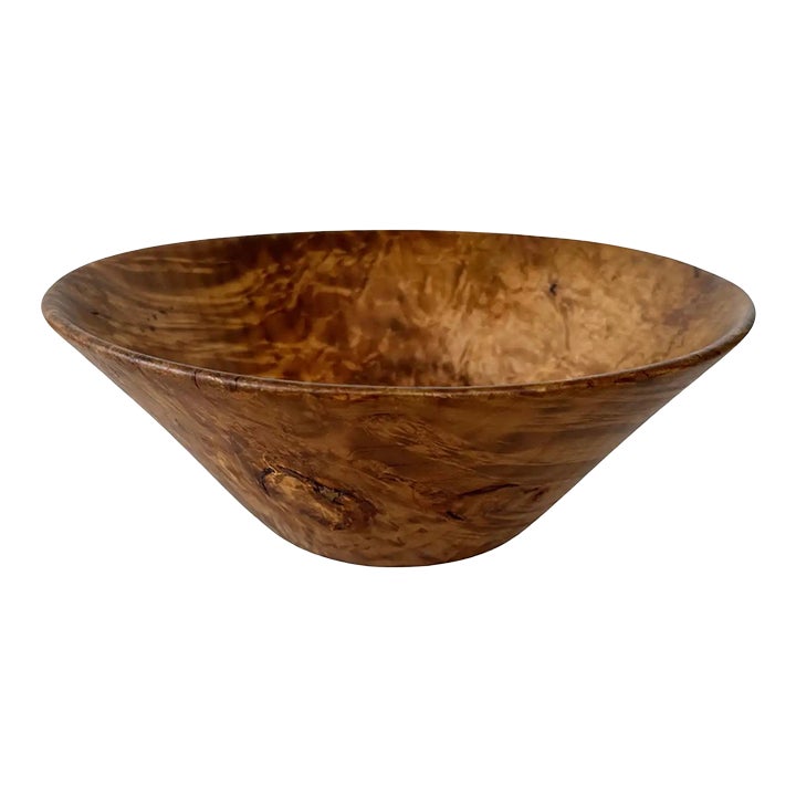 Bruce Mitchell Bay Laurel Burl Turned Wood Bowl, 1979 | Chairish