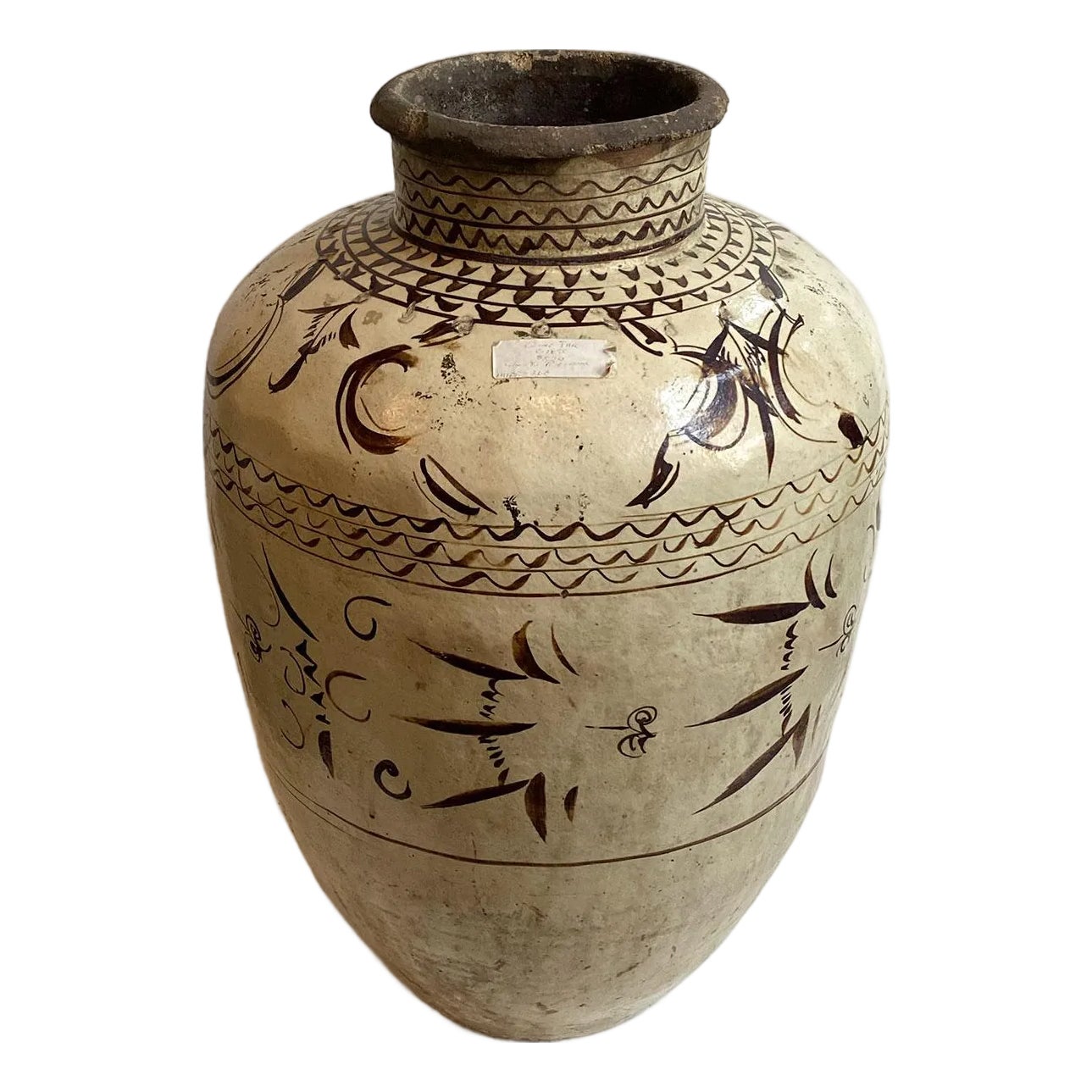 Large Chinese Shanxi Province Slip-Glaze Pottery Wine Pot | Chairish