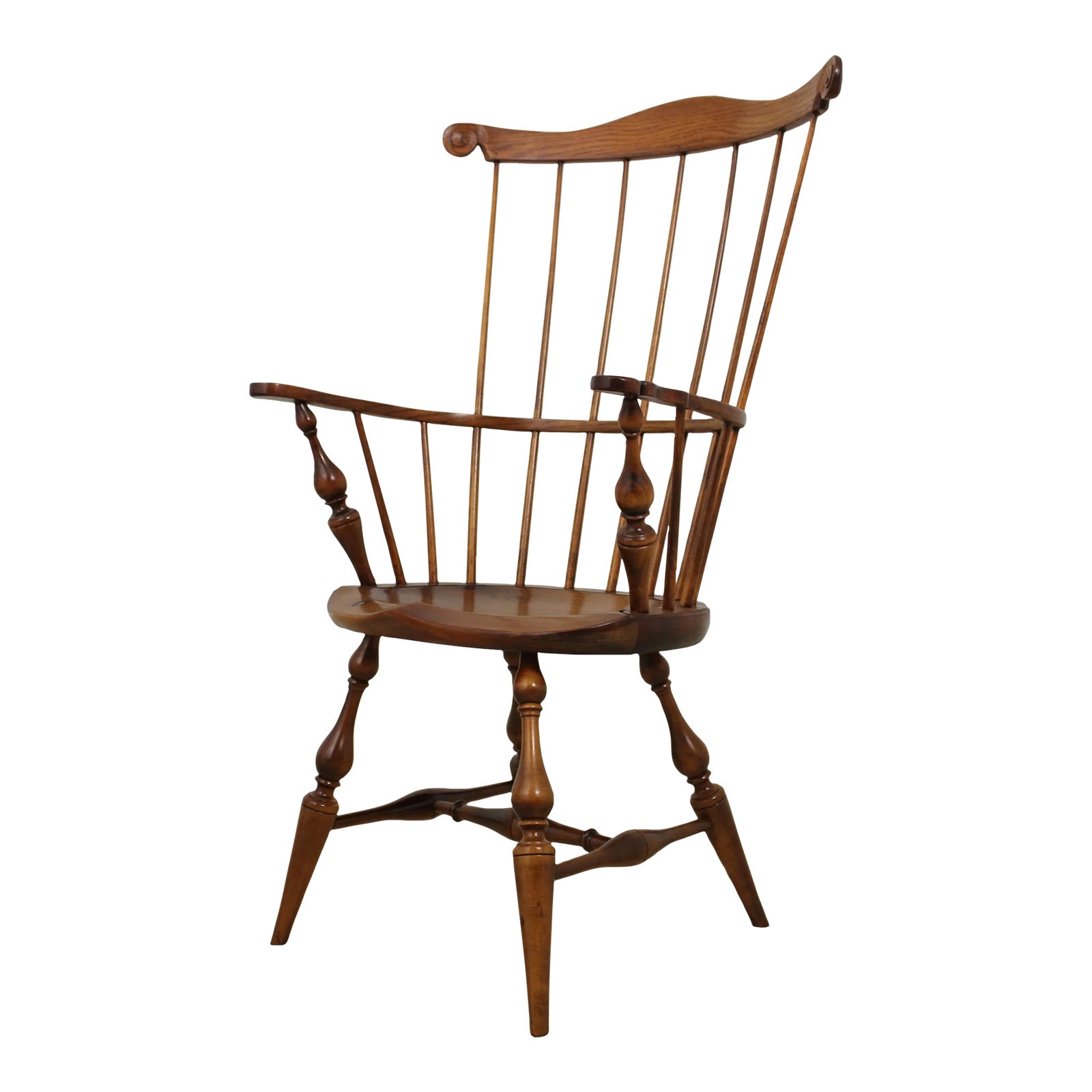 Windsor Style High Fan Back Bench Made Armchair | Chairish