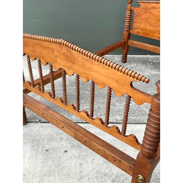 Vintage Boho Jenny Lind Bobbin Full Bed | Chairish