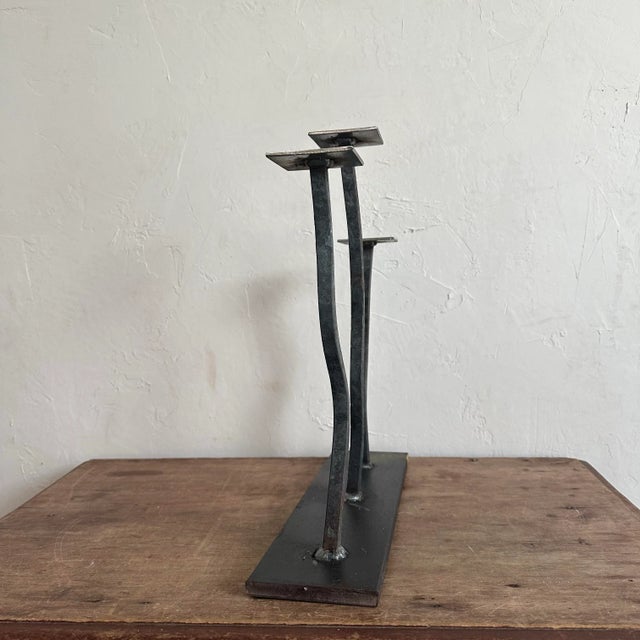 Hand Forged Wavy Candelabra | Chairish