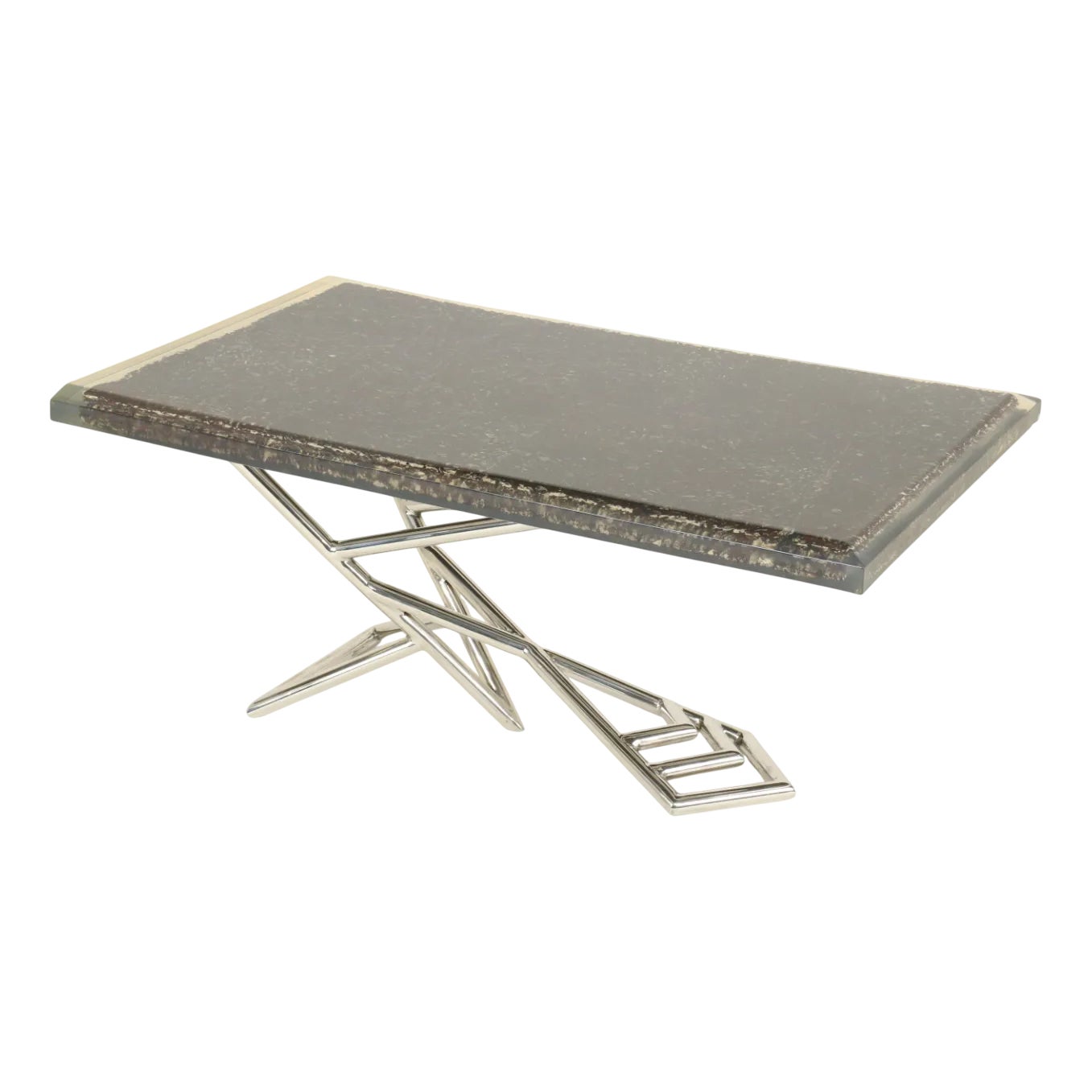 Coffee Table with Embedded Ants Nest in Resin and Stainless Steel by ...