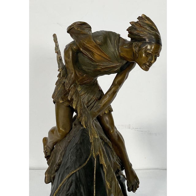 Bronze Sculpture of a Native American Warrior on Horseback by Èdouard ...