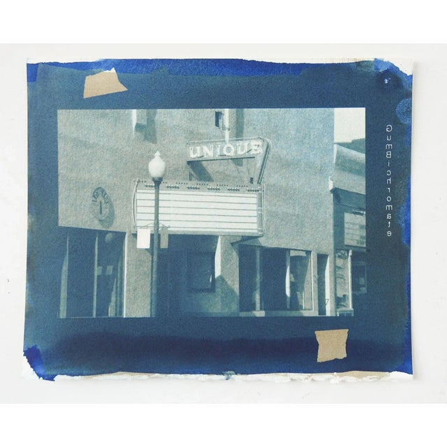 Vintage Cyanotype Architectural Theater Detail Photograph | Chairish