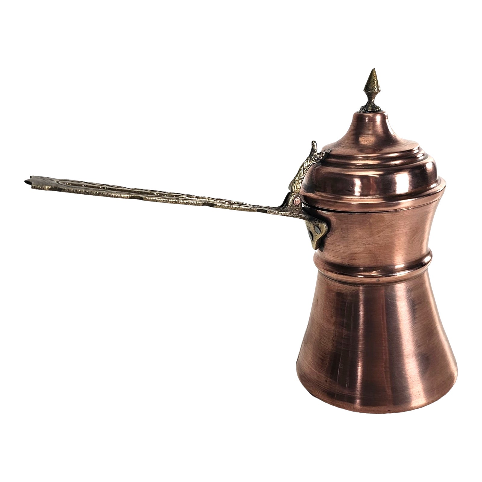 Turkish Hammered Copper Butter Warmer Pot W/ Brass Handle & Tin Lining ...
