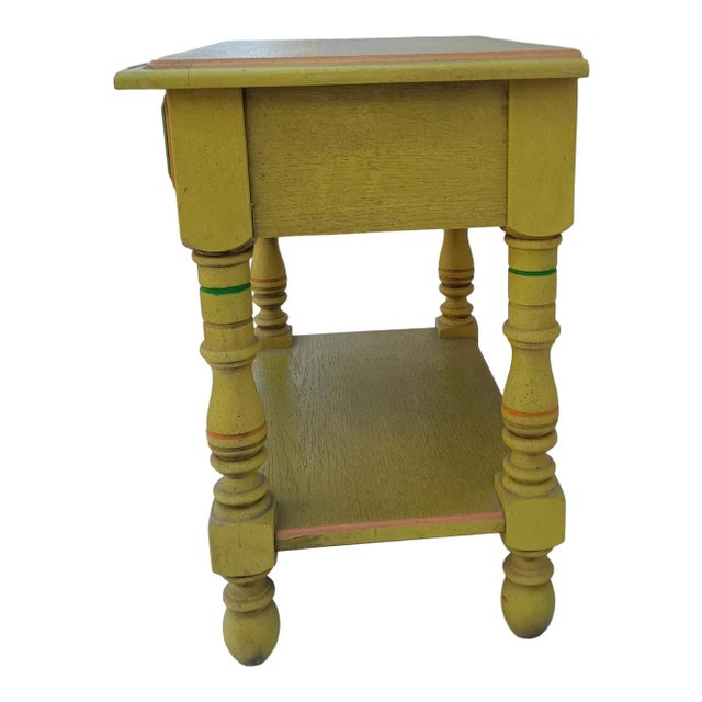 1960s Funky Flower Power Era Nightstand | Chairish