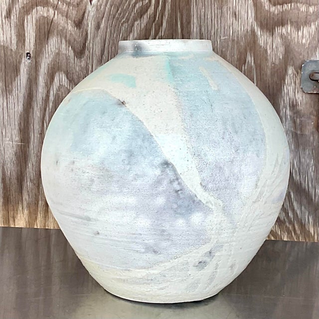 Vintage Boho Studio Pottery Sphere Vase | Chairish