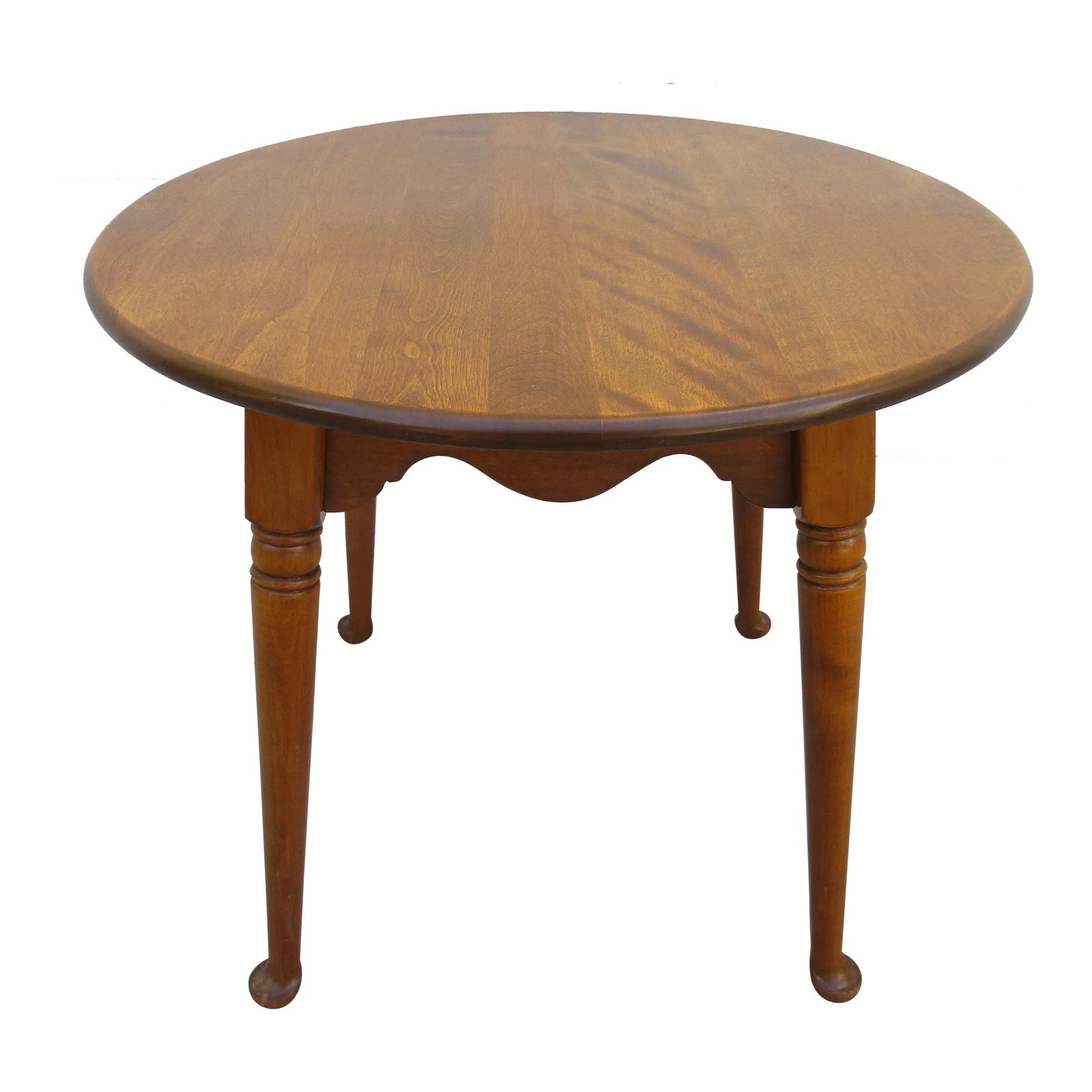 Ethan Allen Round Maple Pub Style Side Table -American Traditional ...