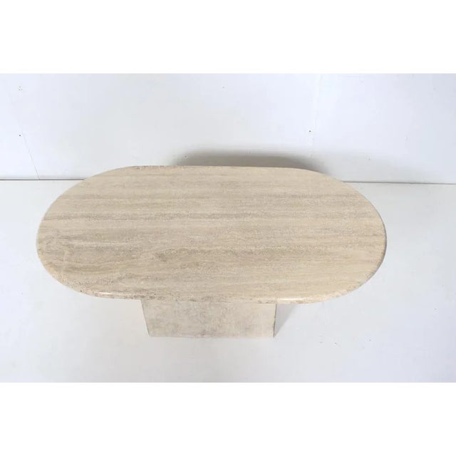 Oval Travertine Coffee Table | Chairish