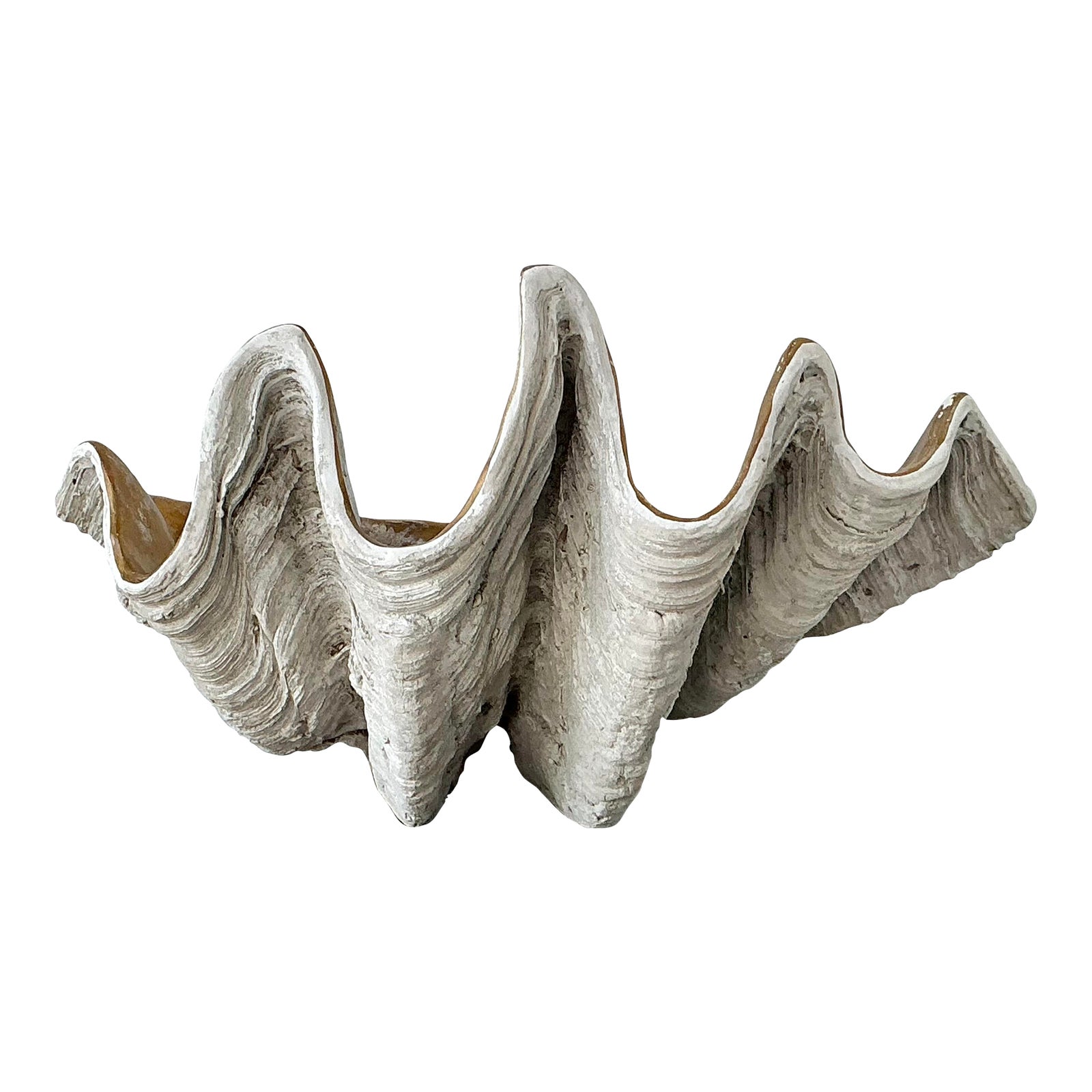 Vintage Cast Resin Giant Clamshell | Chairish