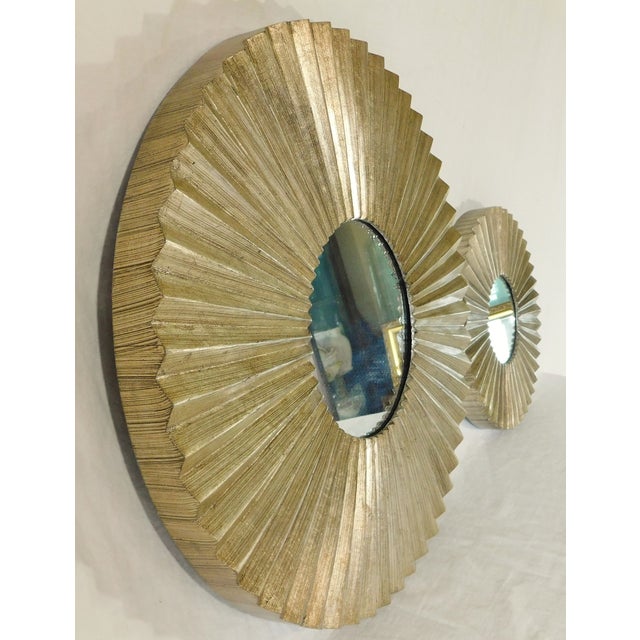 Pair Contemporary Imax California Gold Wood Sunburst Hanging Wall ...