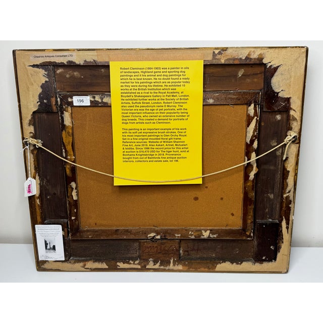 English Victorian Hunting Oil Painting “Game Dogs” – Robert Cleminson ...