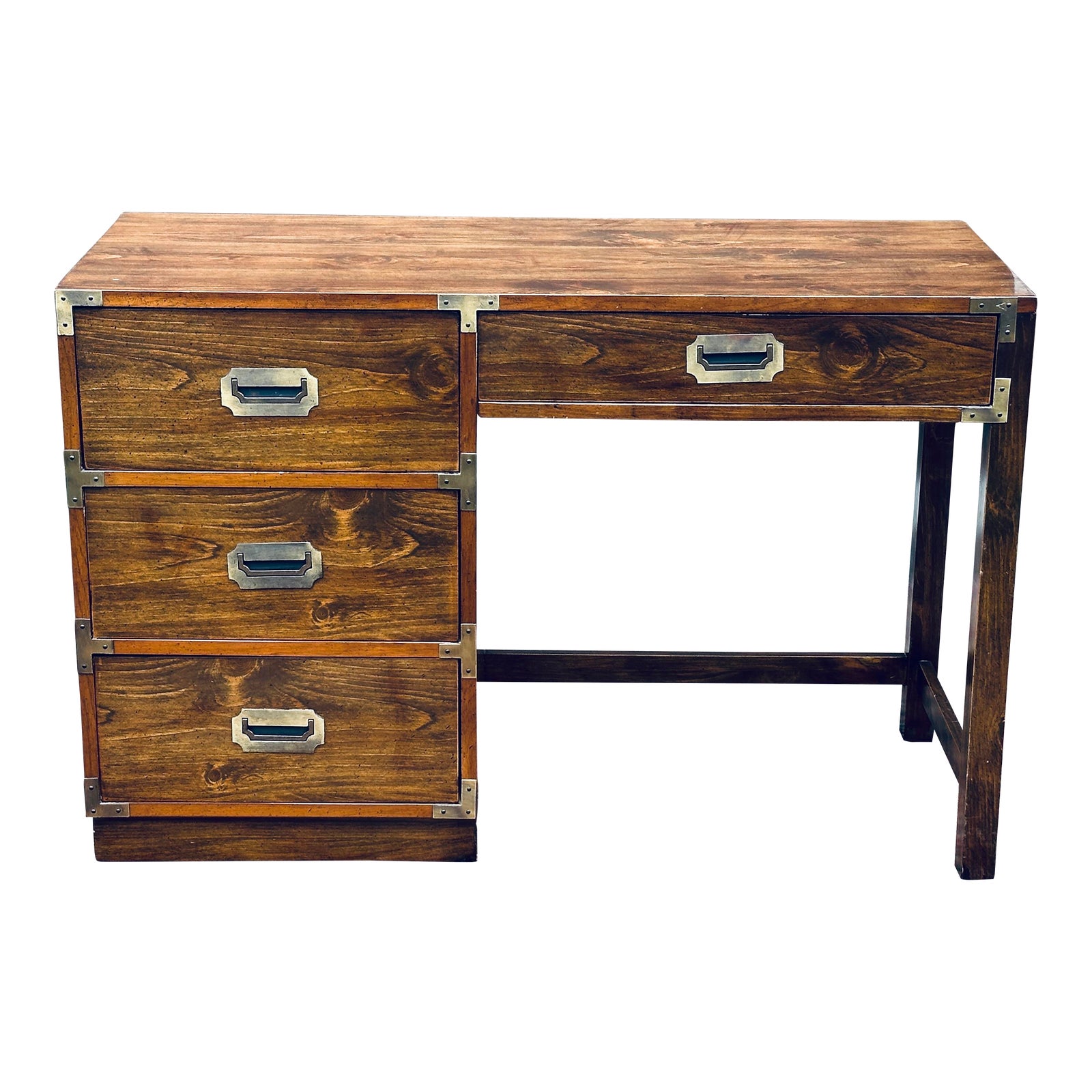 Vintage Bernhardt Campaigner Campaign Style Writing Desk | Chairish