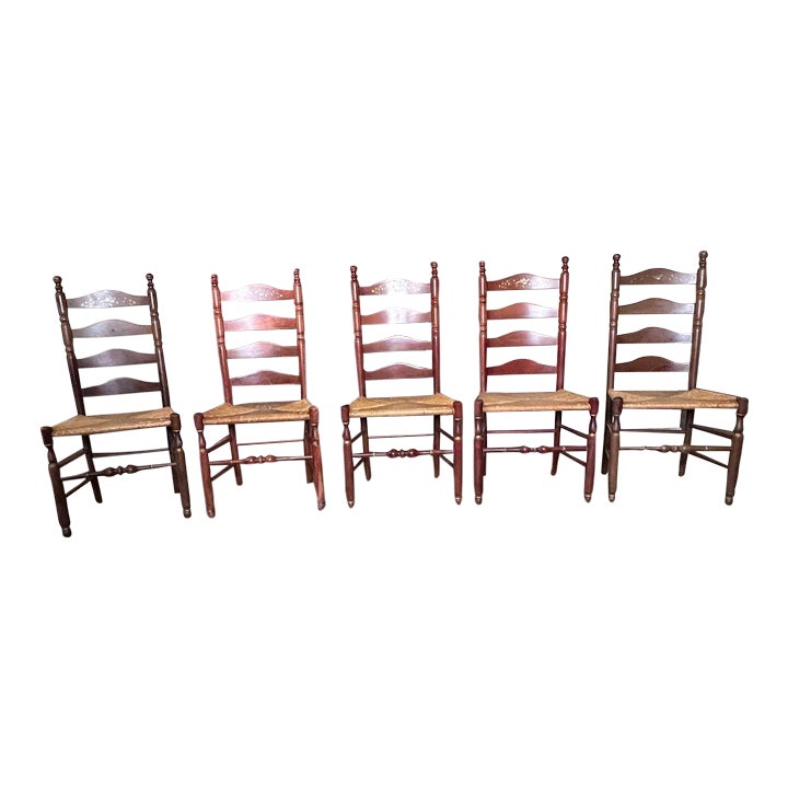 Mid 20th Century Set of Five Vintage French Country Style Hand Painted ...