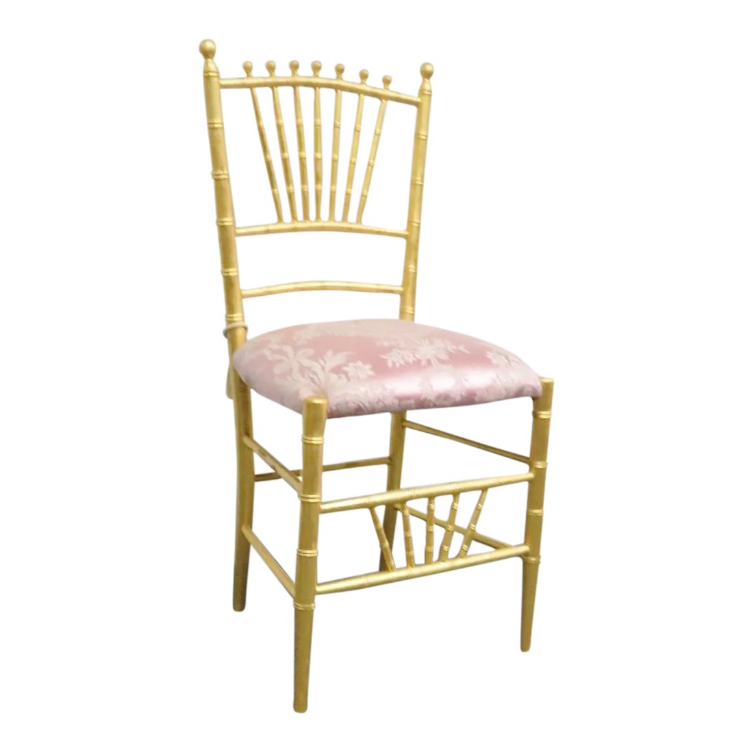 Victorian Faux Bamboo Gold Gilt Side Chair | Chairish