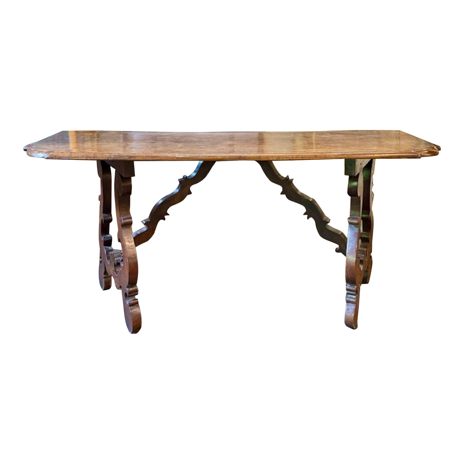 19th Century Tuscan Carved Walnut Console Table | Chairish