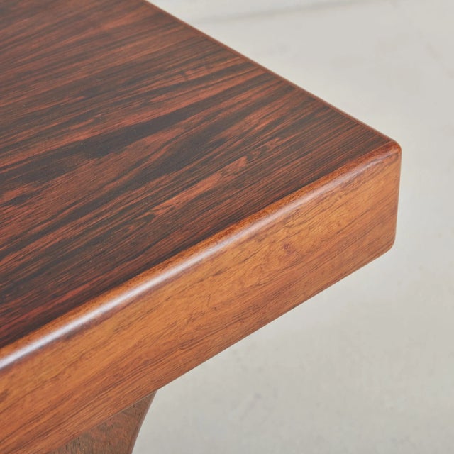 Rectangular Wood Coffee Table with Tapered Legs by Johannes Andersen, Denmark | Chairish