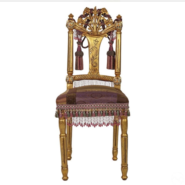 1980s MacKenzie-Childs Style Tigers Side Accent Chair | Chairish