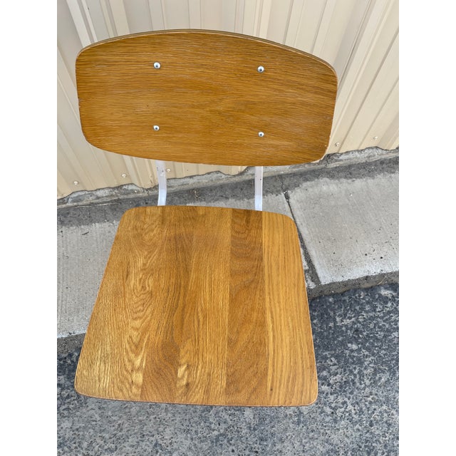 Vintage Mid Century Modern Wooden School Chair | Chairish