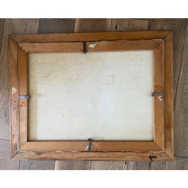 1997 Signed Rustic Landscape Wood Frame Oil Painting on Canvas | Chairish