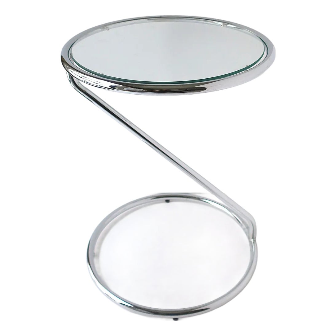 Chrome Glass Drinks Table | Chairish